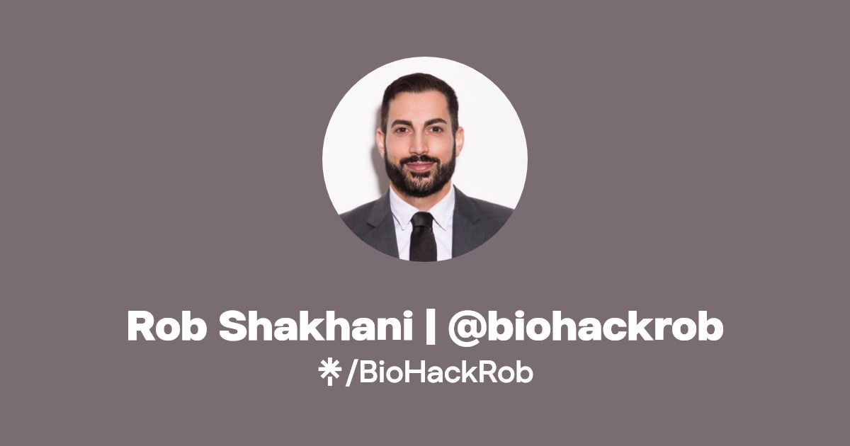 Rob Shakhani | @biohackrob Official: TikTok, Instagram, Facebook ...