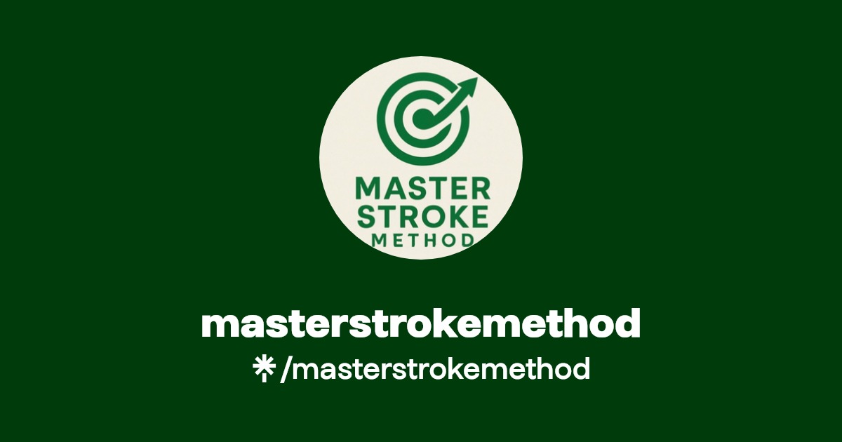 masterstrokemethod | Instagram, Facebook | Linktree