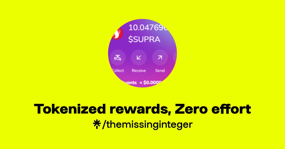 Tokenized rewards, Zero effort Official: X | Linktree